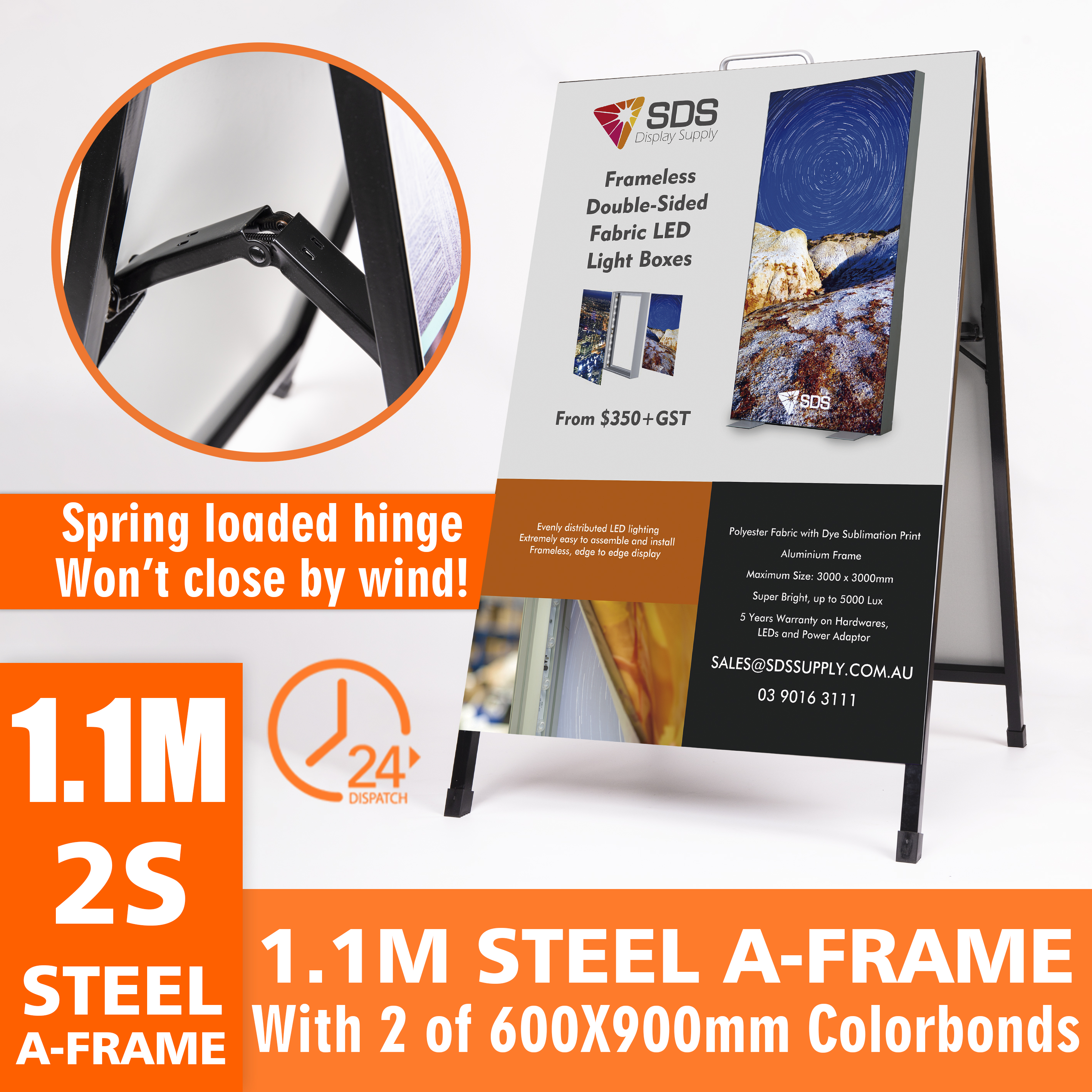 A Frame Sign Metal Sandwich Board Double Sided Road side sign 600*900mm ...